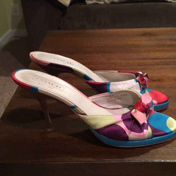 Coach | Shoes | Coach Multi Color Heels | Poshmark